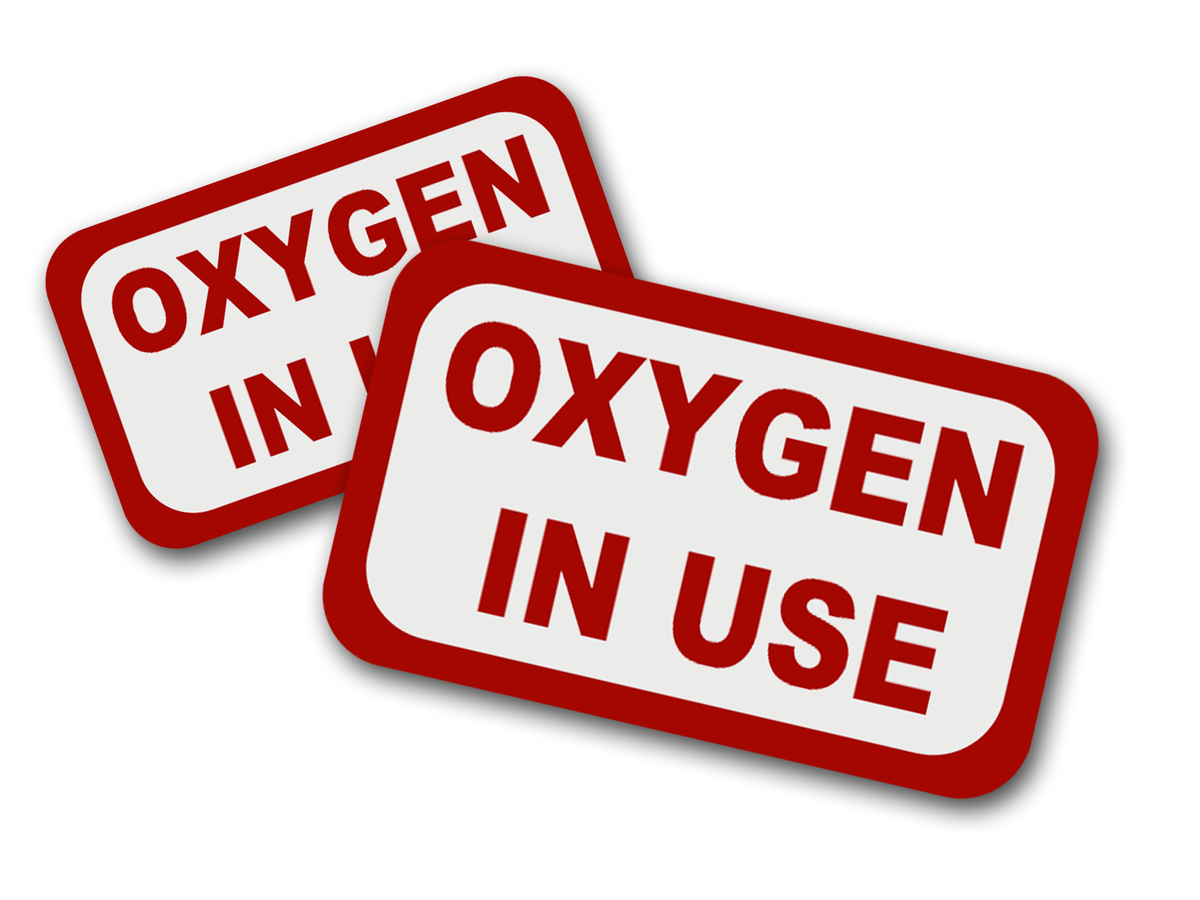 Oxygen In Use Sign Vinyl Decal Stickers, Super Reflective, Suitable fo ...