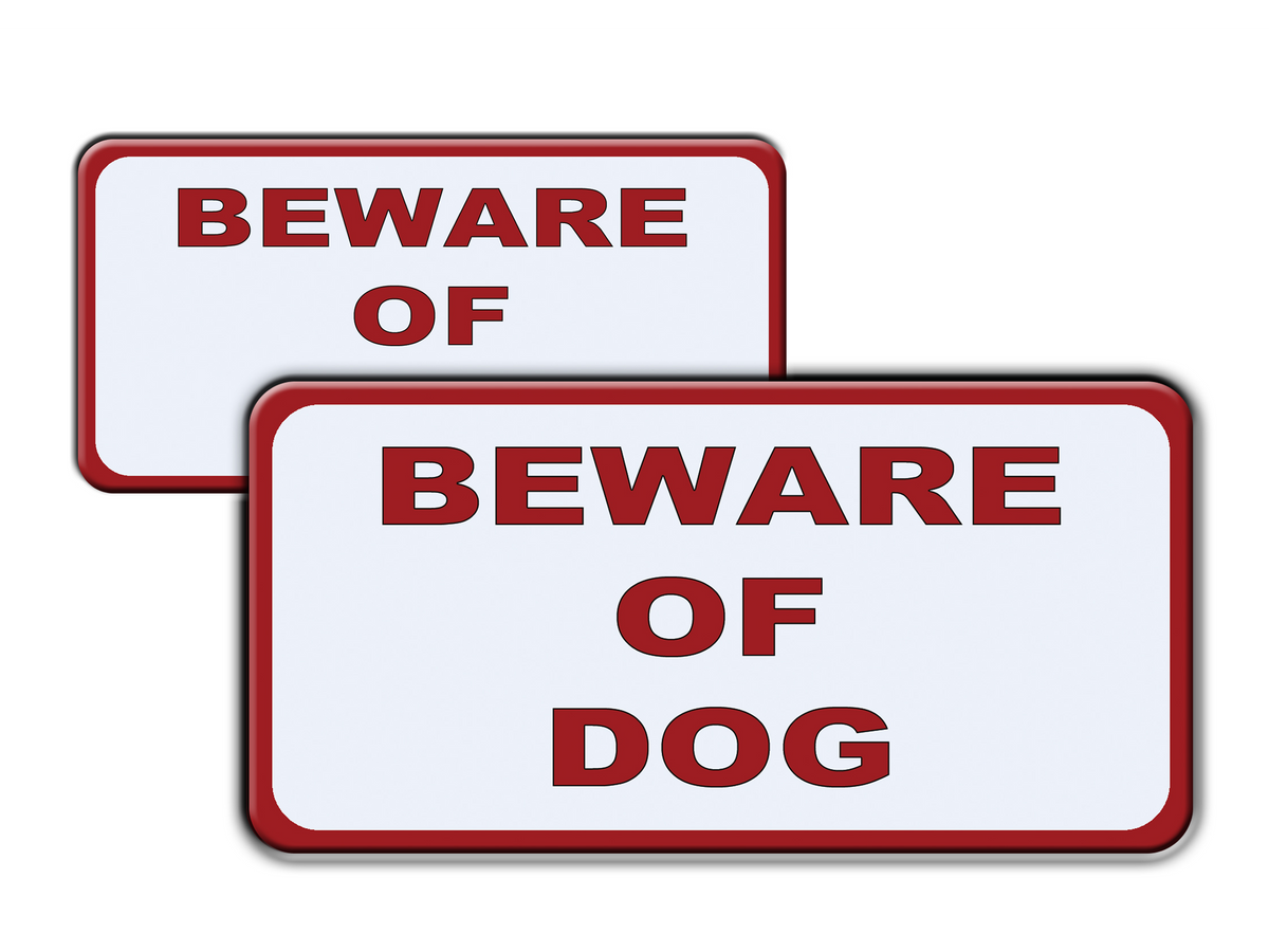 Curb-N-Sign Highly Reflective Beware of Dog Signs/Stickers 2 pack