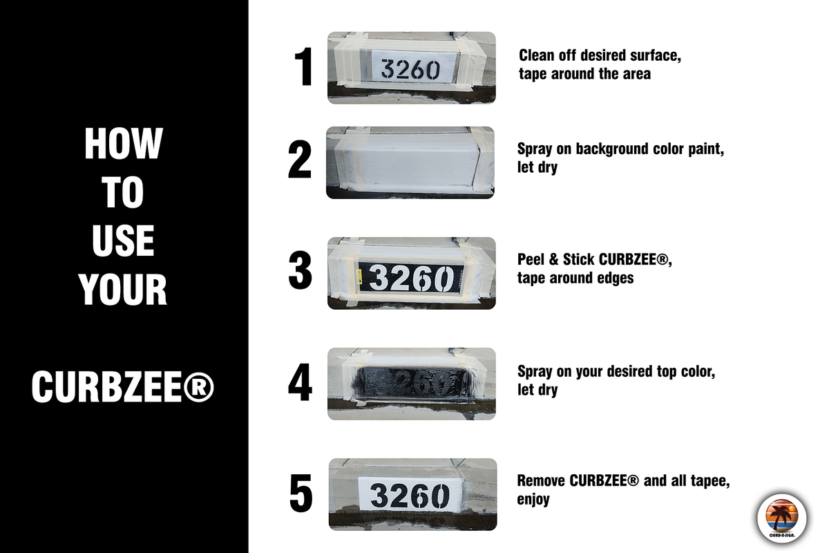 CURBZEE, Custom Curb House Address Numbers Stencil Single time use ...