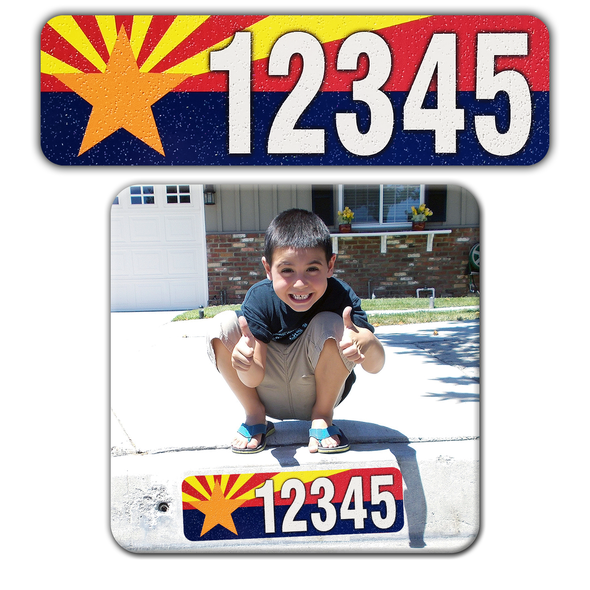 Curb-Wrap, State Flags, Self-Adhesive, House Address Numbers, Reflecti ...