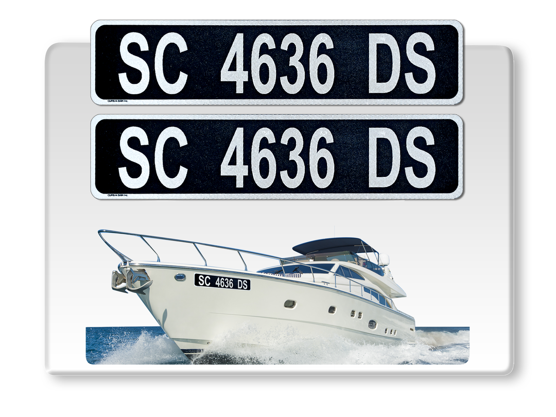 BOWBRITE - Personalized Easy Stick Reflective Boat Numbers – Curb-N-Sign