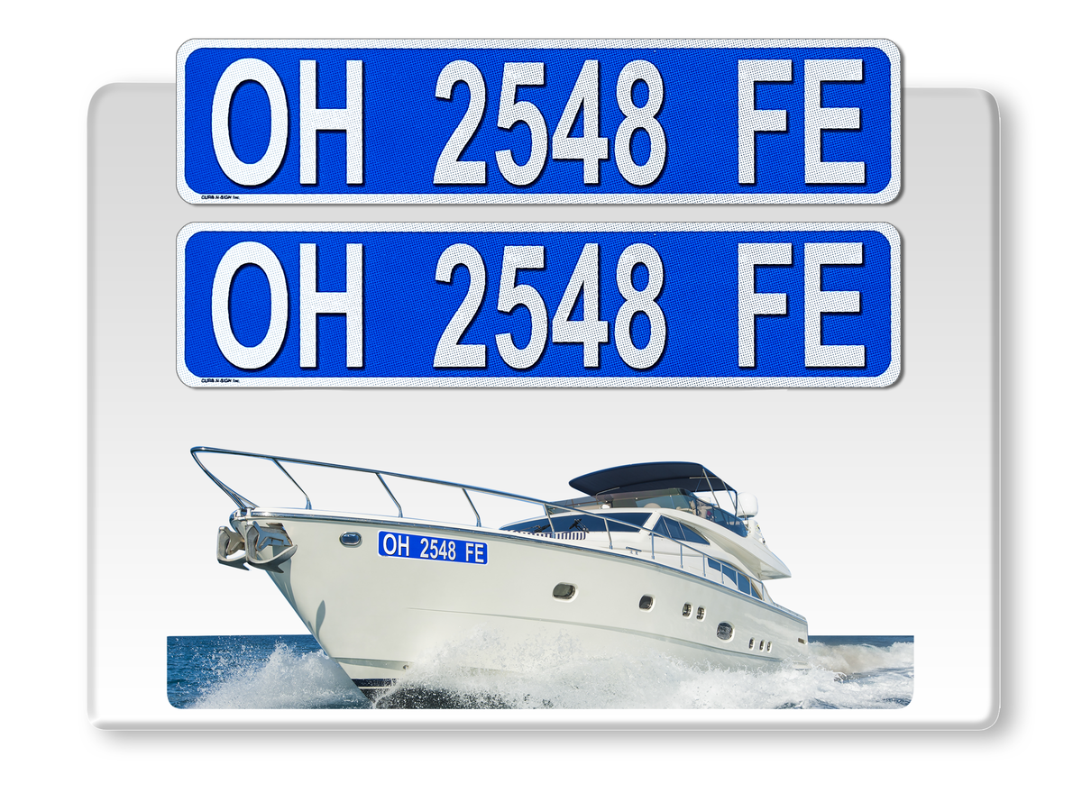 BOWBRITE - Personalized Easy Stick Reflective Boat Numbers – Curb-N-Sign