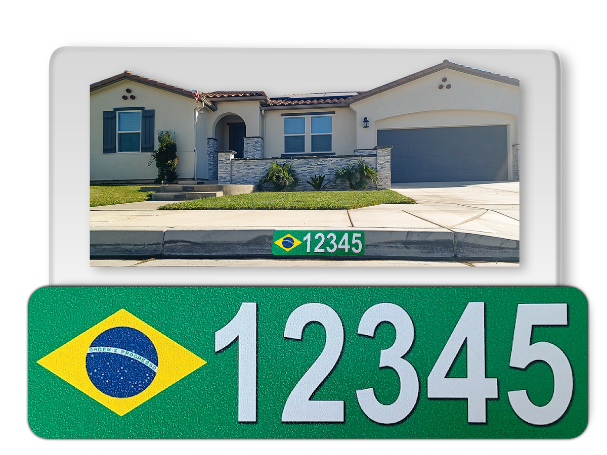 Curb-Wrap, Country Flags, Self-Adhesive, House Address Numbers, Reflec ...