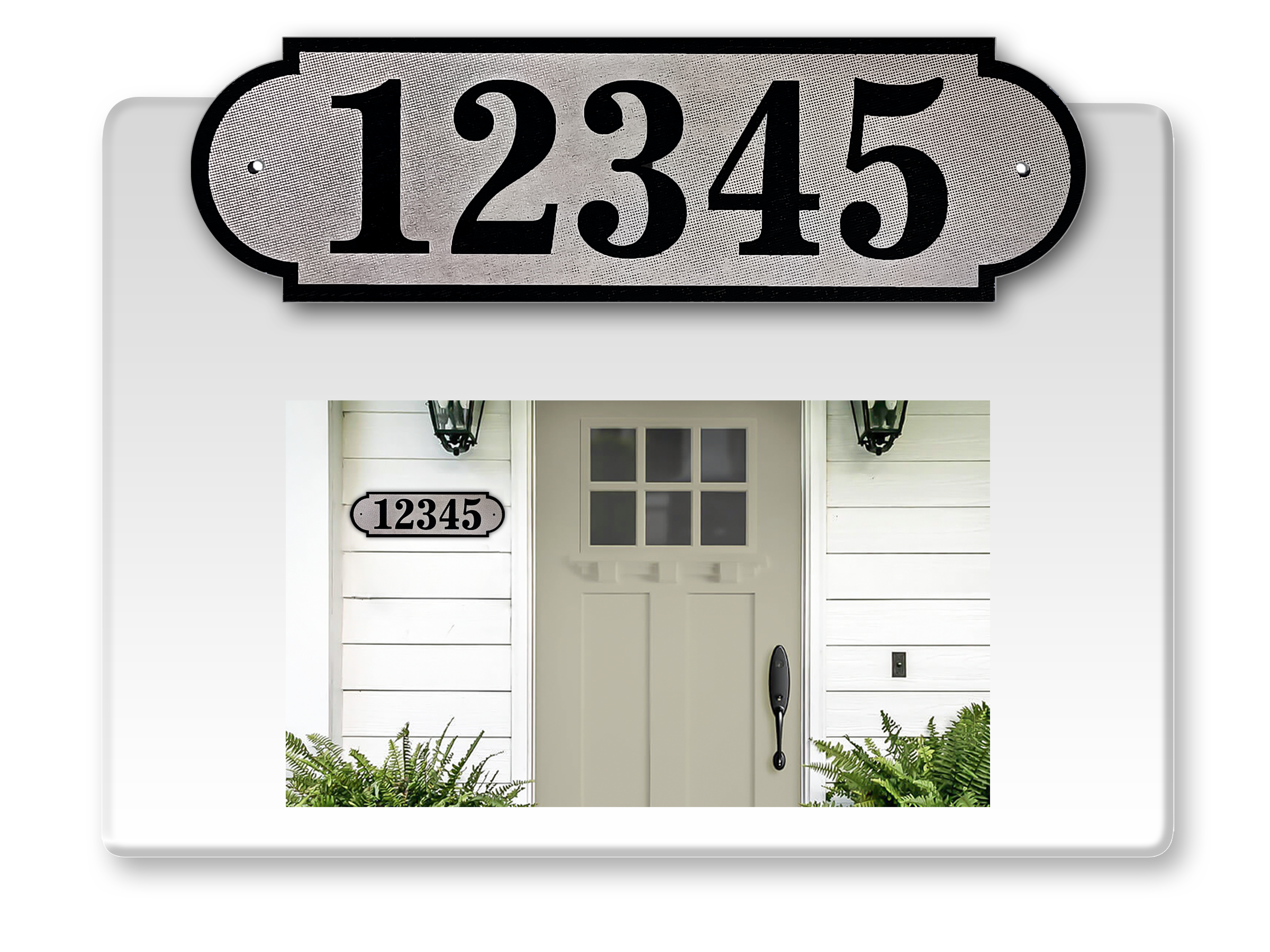 Mailbox Address Plate Custom Oval Mailbox Numbers - Reflective Aluminum ...