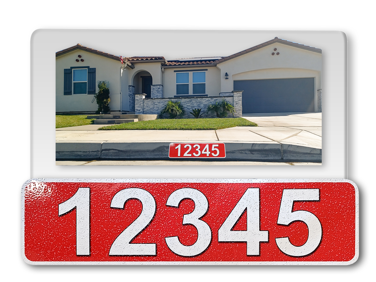 Curb-Wrap, Self-Adhesive, House Address Numbers, Reflective – Curb-N-Sign