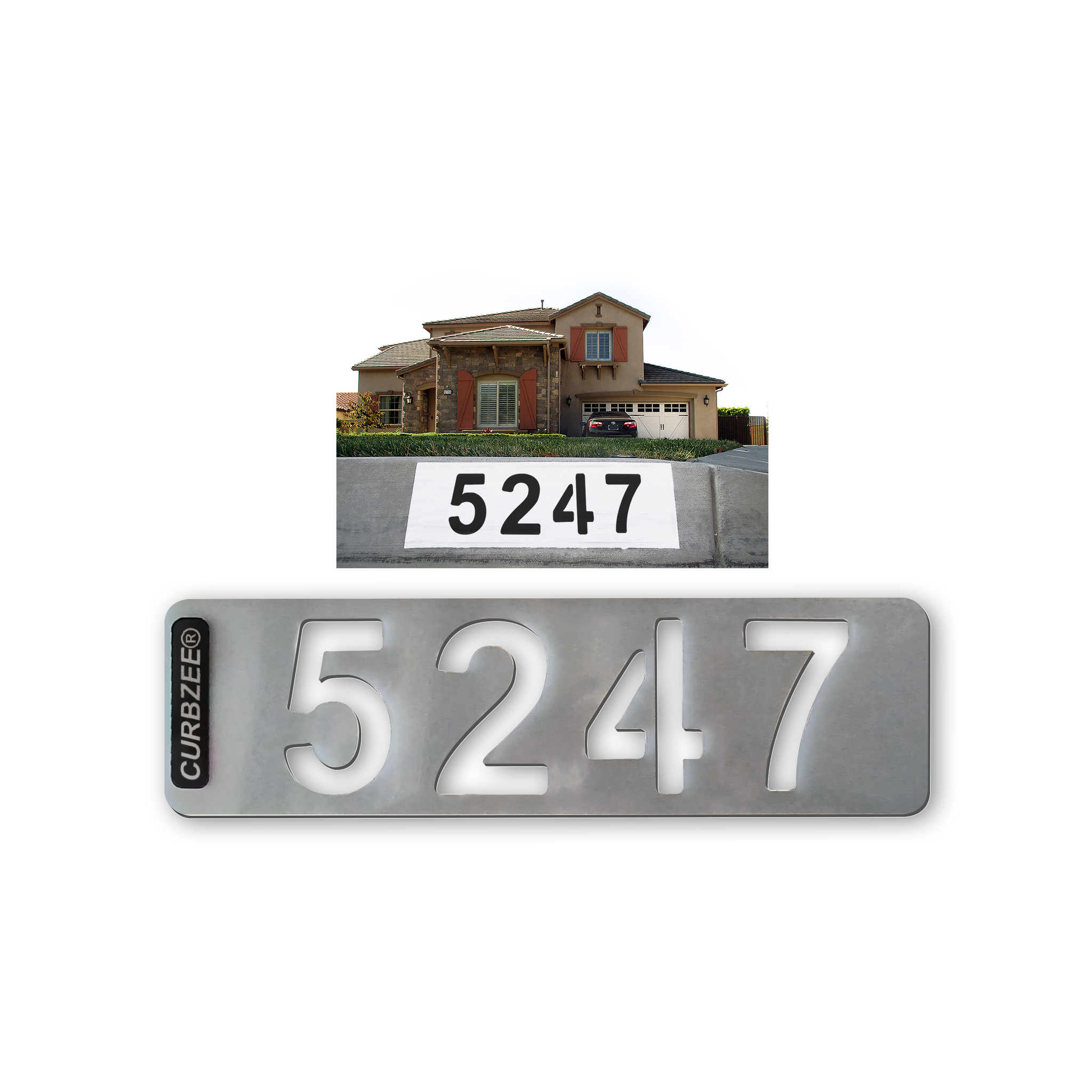 CURBZEE, Custom Curb House Address Numbers Stencil Single time use ...